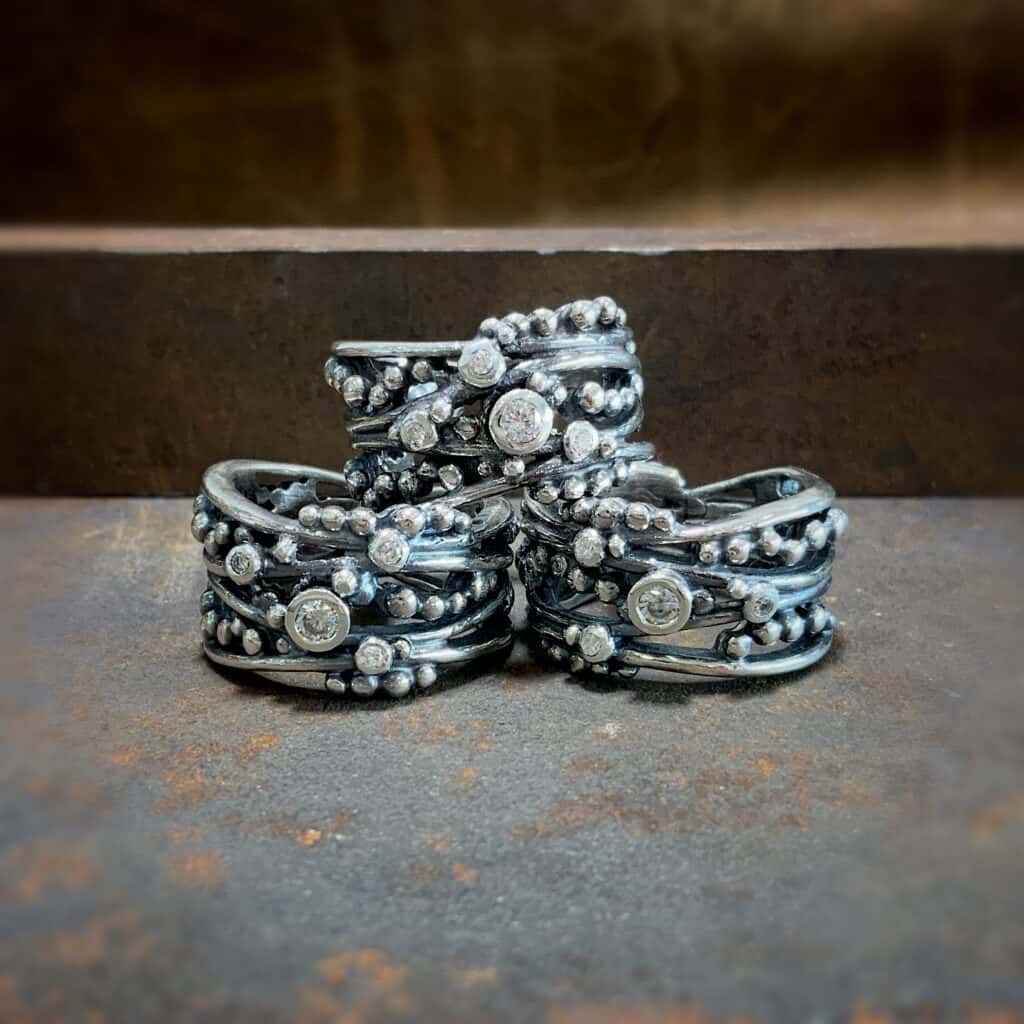 Family Tree Birthstone Ring – Custom – Wild Prairie Silver